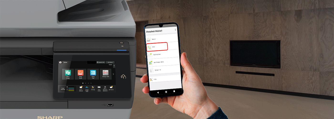 Print photos from your smartphone at work with Sharpdesk Mobile®!