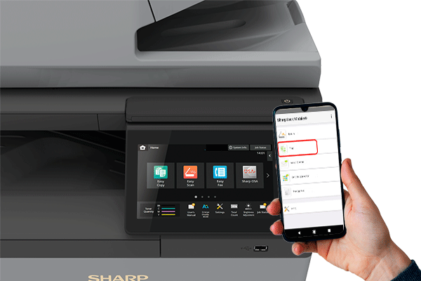 Print photos from your smartphone at work with Sharpdesk Mobile®!