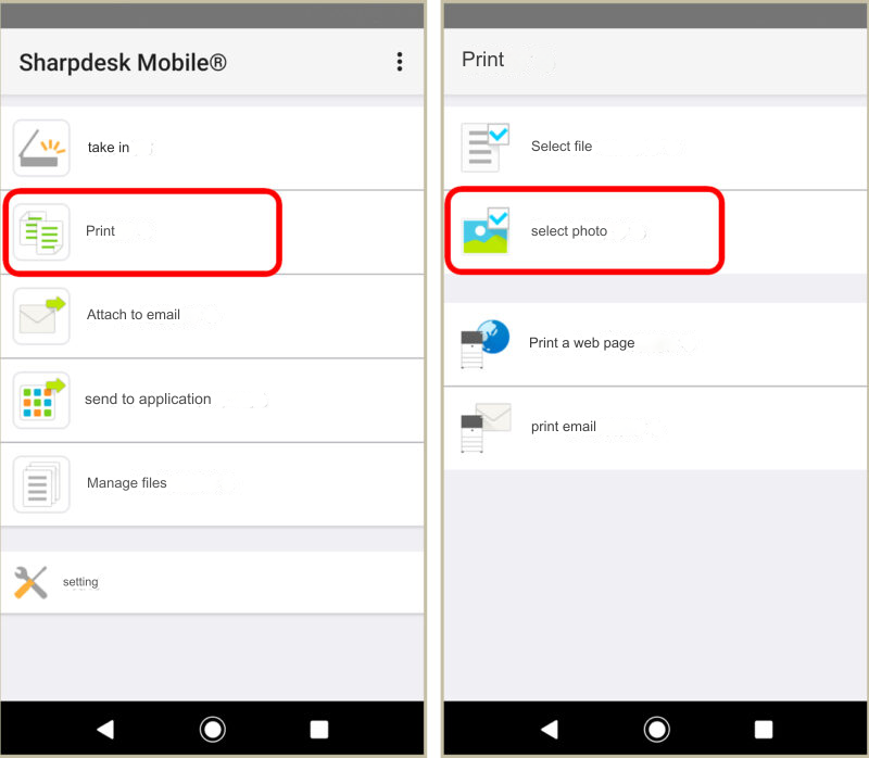 Print photos from your smartphone at work with Sharpdesk Mobile®!